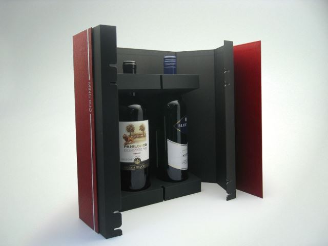 Flat-Pack Twin Bottles Set-Up Box - MJ Paper Box-Wine & Tea Packaging ...