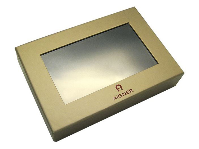 ヨーロッパのブティック Aigner 上下の窓のハードカバーボックス - 美正紙器 - カートン包装サプライヤー